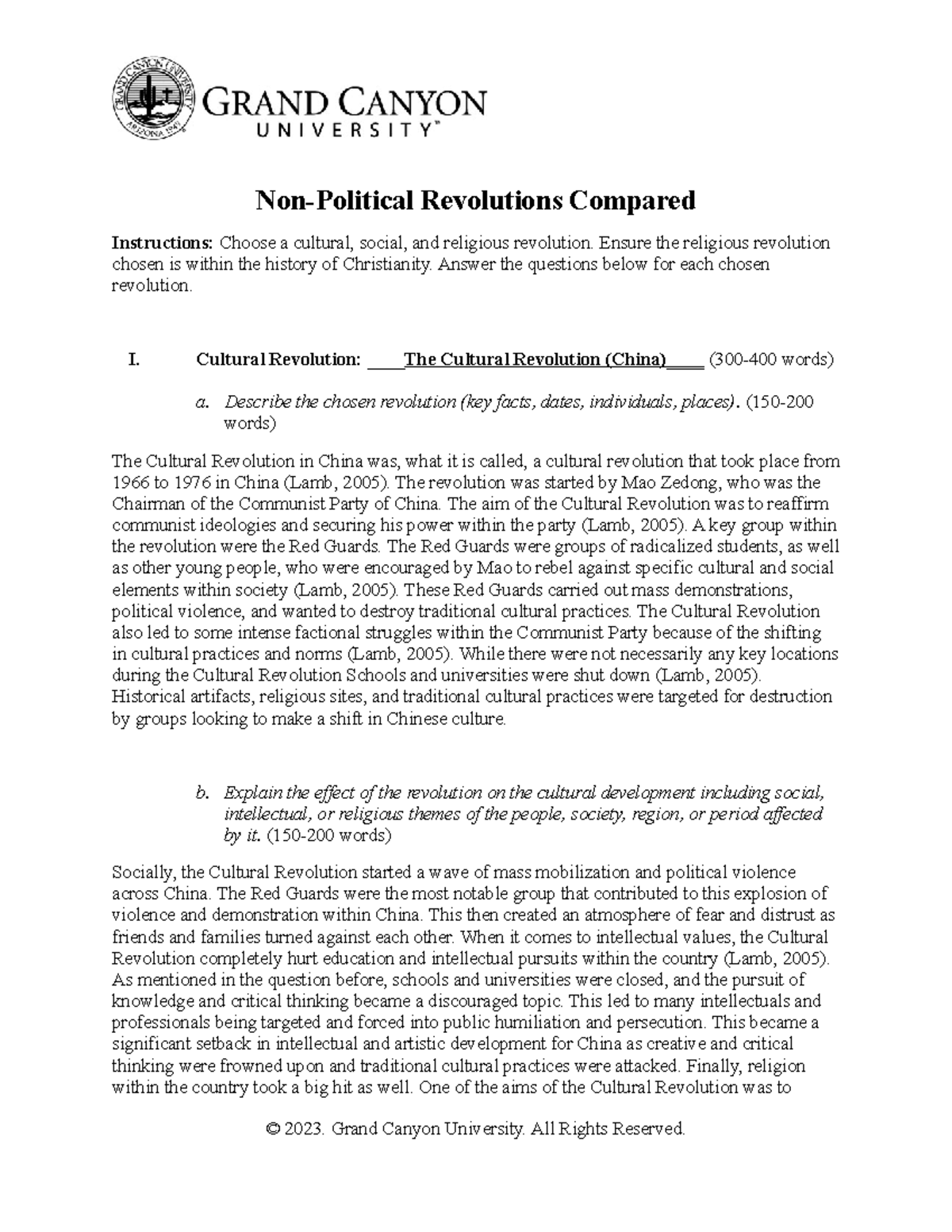 HIS-386-RS-T4-Comparative-Analysis-of-Non-Political-Revolutions - Studocu