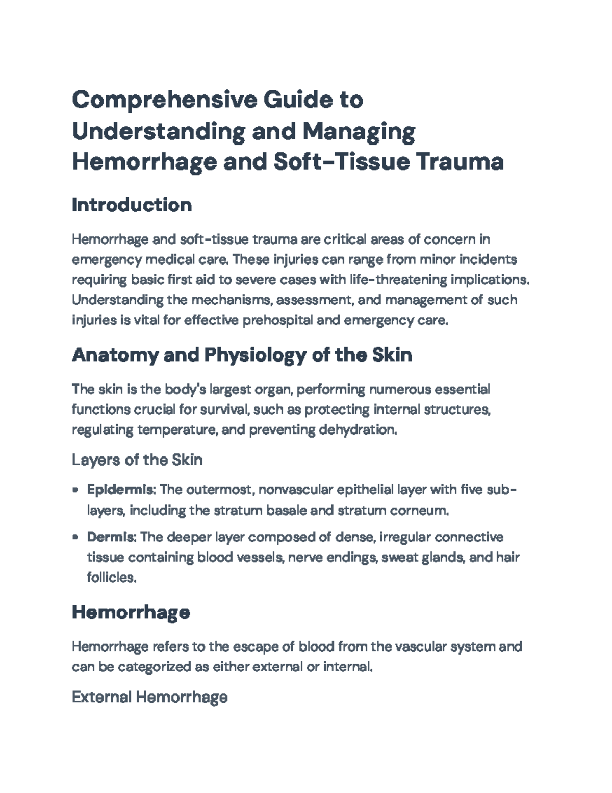Comprehensive Guide to Hemorrhage and Soft-Tissue Trauma Management ...
