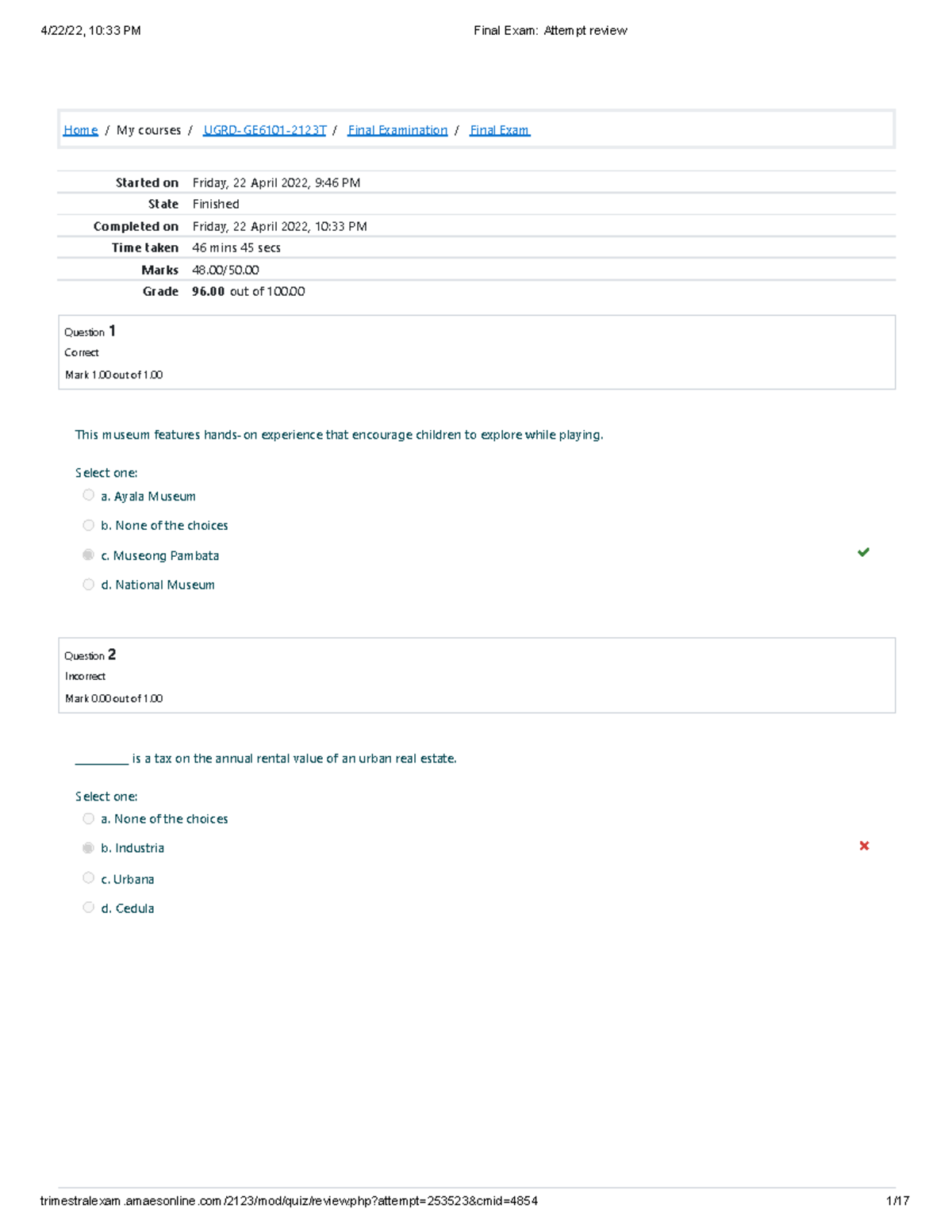 Final Exam Review for UGRD-GE6101-2123T: Performance Analysis - Studocu