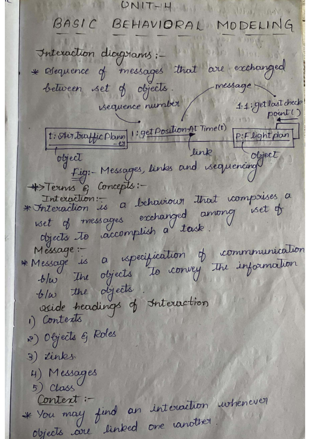 OOAD unit 4 - Need study material - BASIC BEHAVIORAL MODELING Interaction diagrams sequence of ...