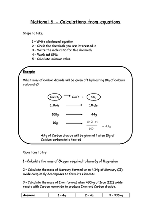 chem in society - National 5 Chemistry Relevant Past Paper Questions ...
