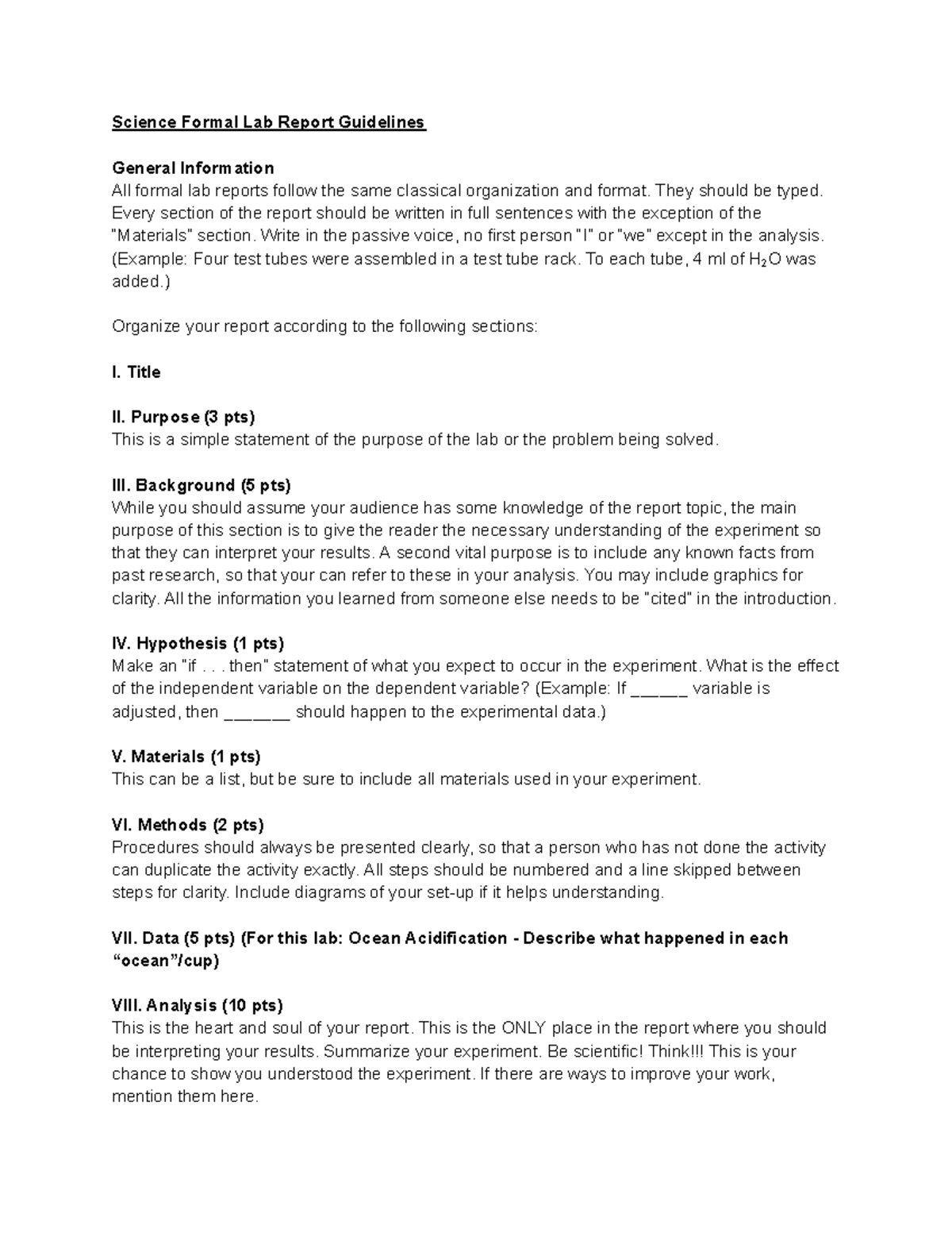 Science Formal Lab Report Guidelines: Structure & Key Sections - Studocu