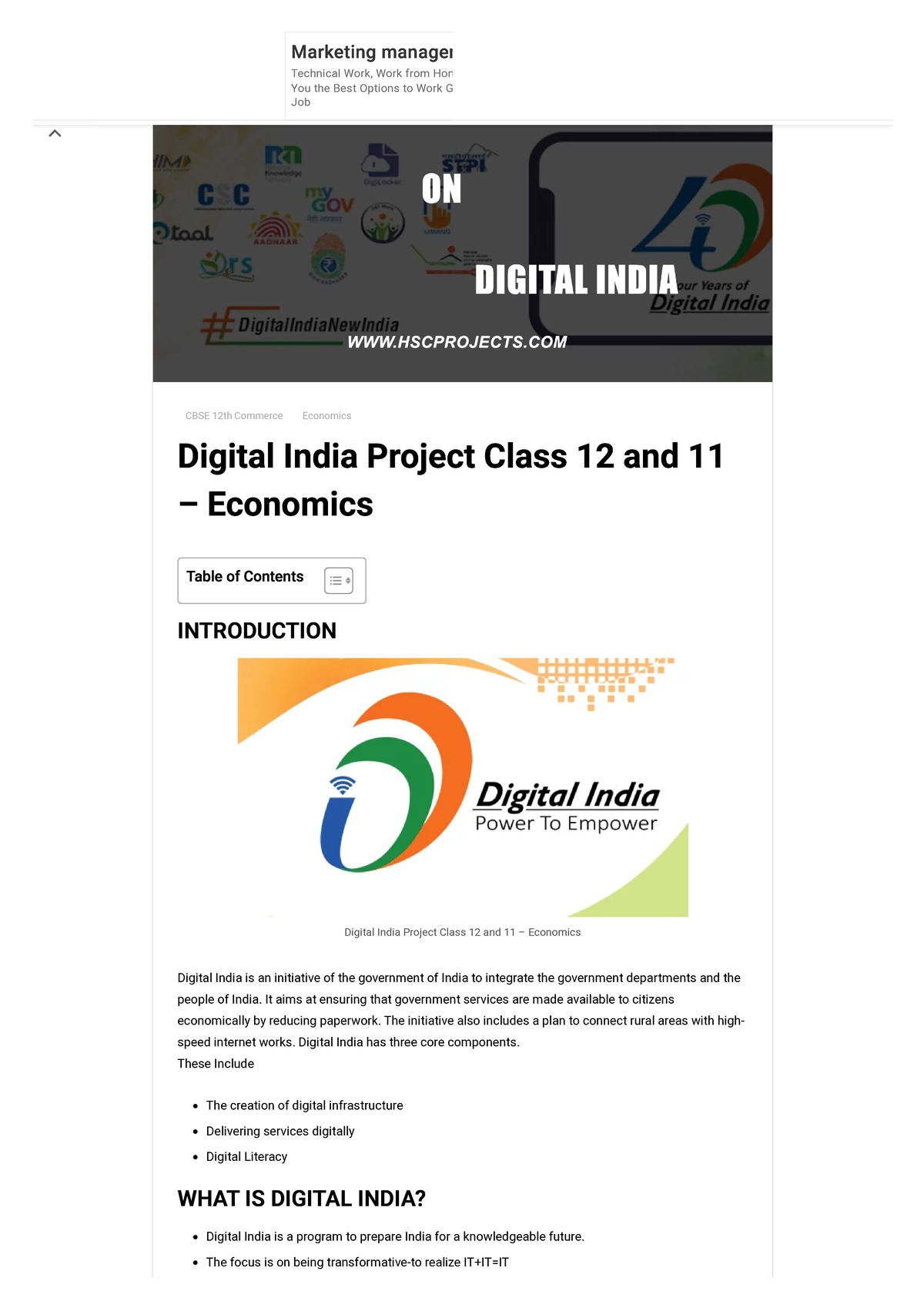 Digital India Project: A Comprehensive Overview for Class 12 & 11 ...
