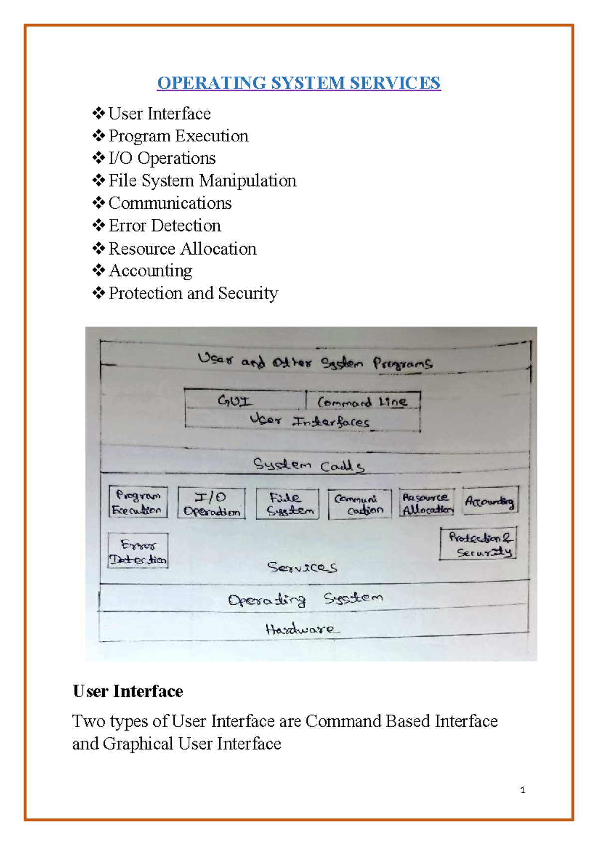 Operating System Services (Unit 1): User Interfaces & Security - Studocu