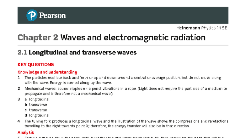 Heinemann Physics 11 5E Chapter 2 Waves & Electromagnetic Radiation ...