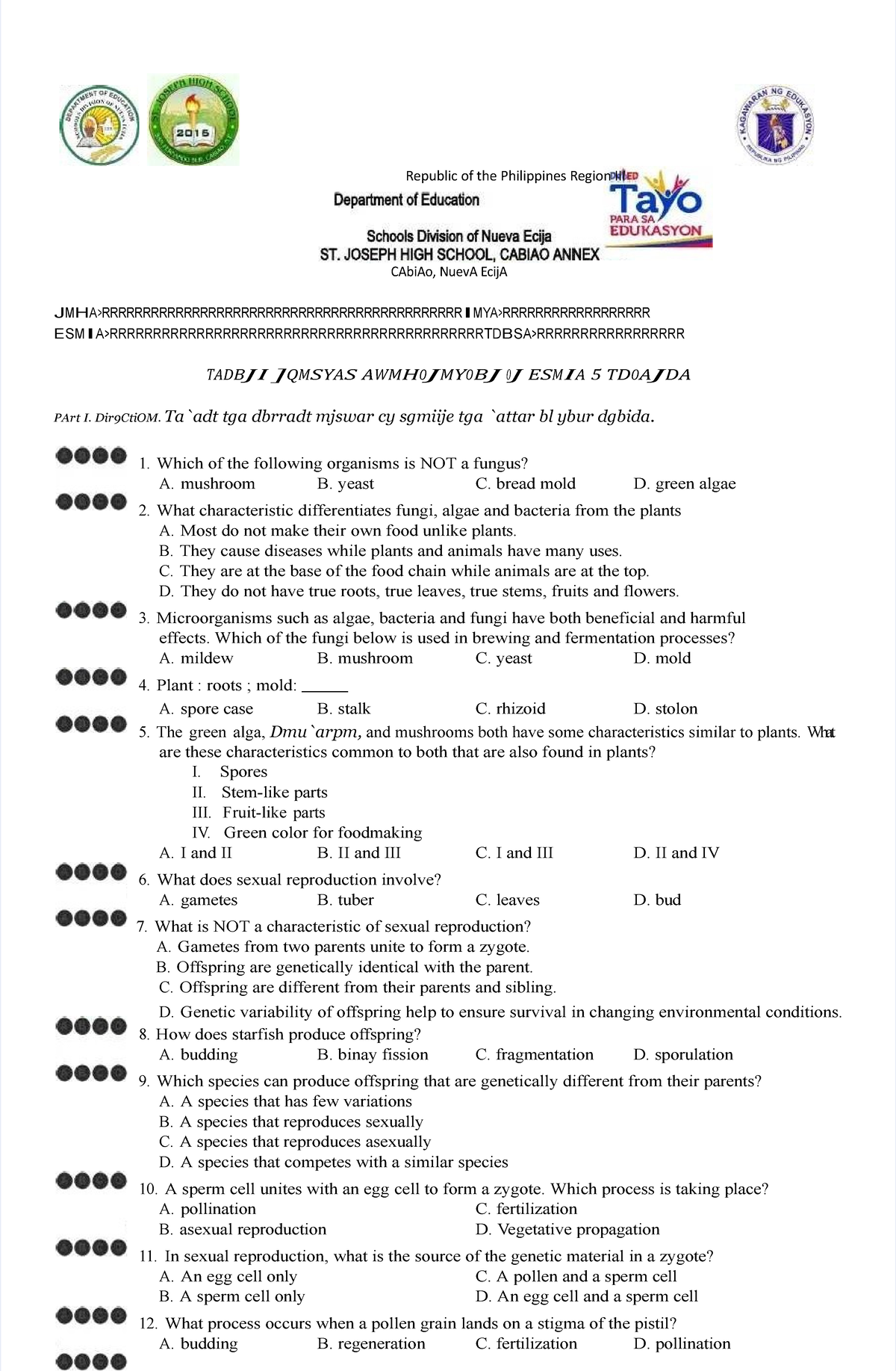 Grade 7 Science Q2 Exam Review: Important Concepts & Practice د - Studocu