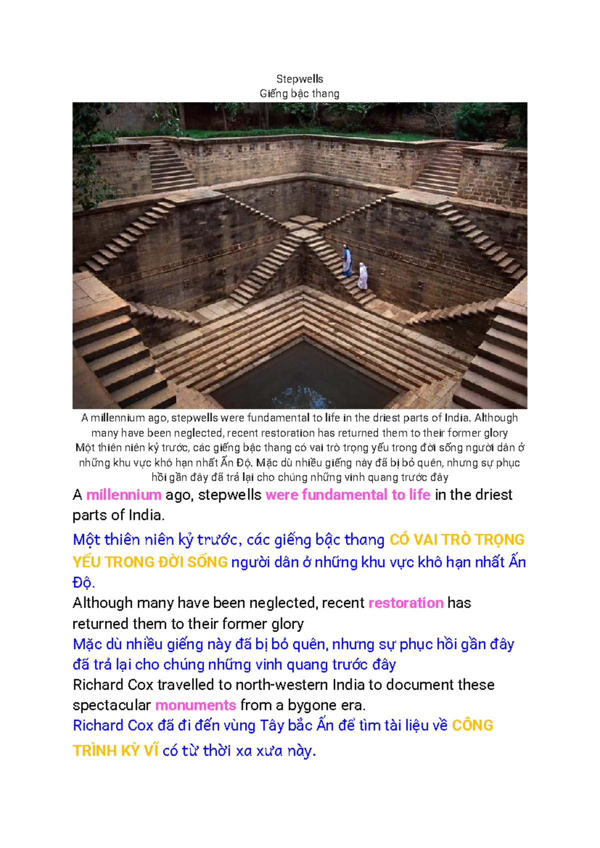Stepwells in India: A Historical and Cultural Overview - Studocu