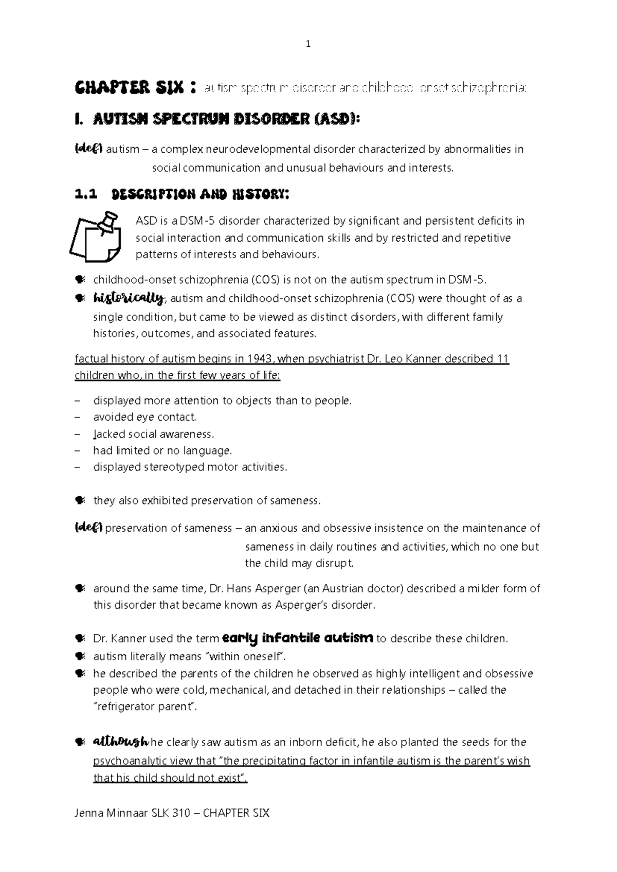 [j.m notes] - chapter six (scope) - Chapter SIX : autism spectrum ...