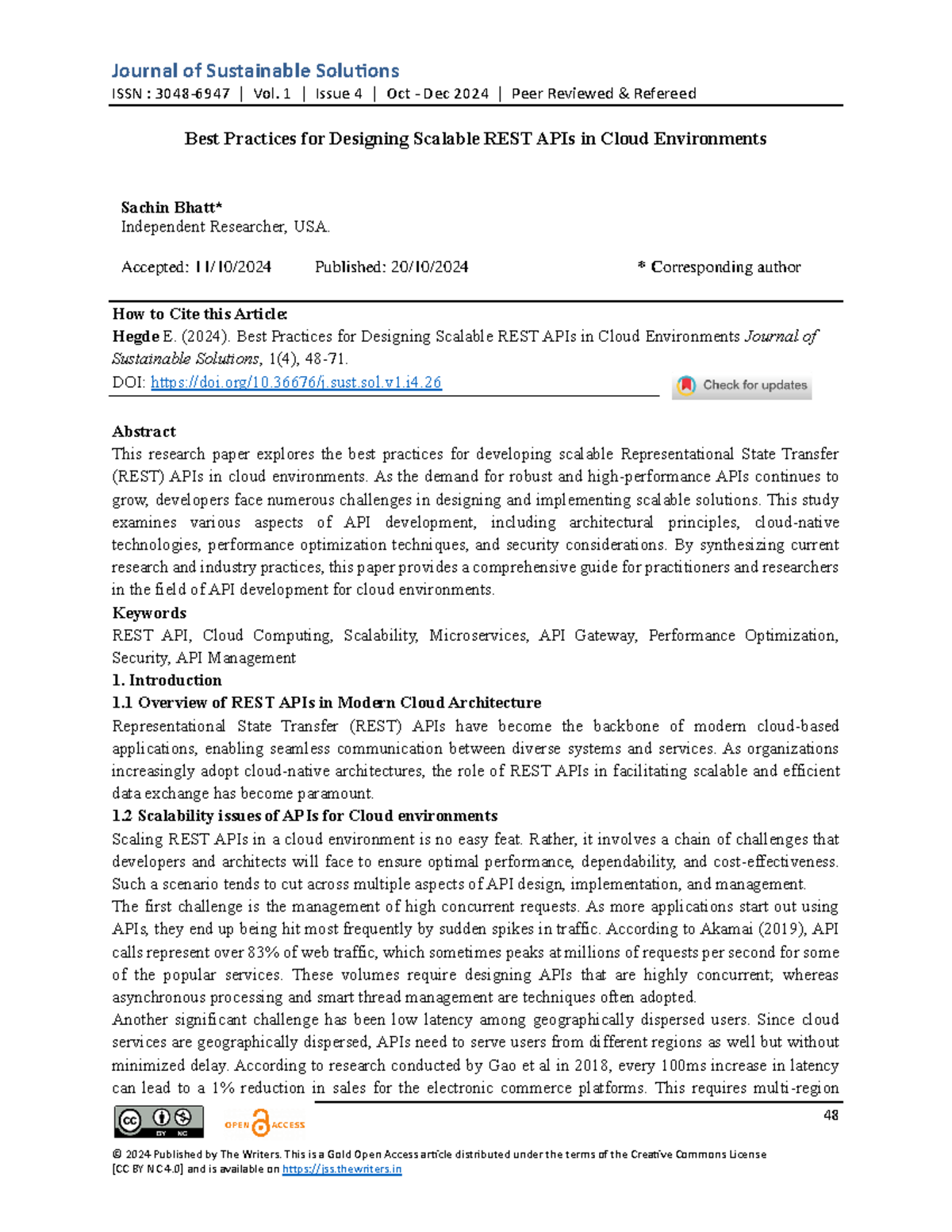 Best Practices For Designing Scalable Rest Apis In Issn 3048 6947
