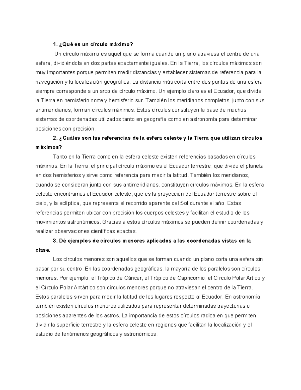 AStro: Círculos Máximos y Menores en Coordenadas Geográficas y ...