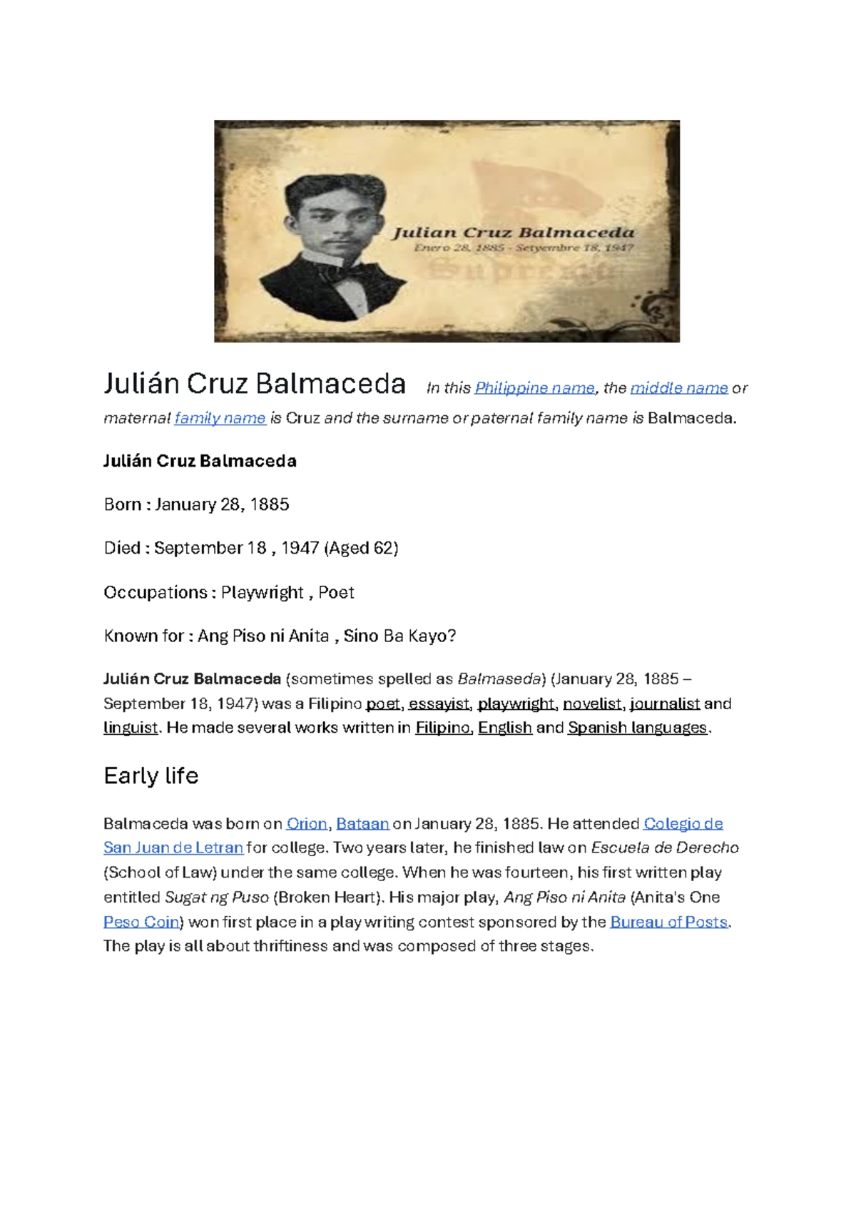 Biography of Pedro Bucaneg: Father of Ilocano Literature - Studocu