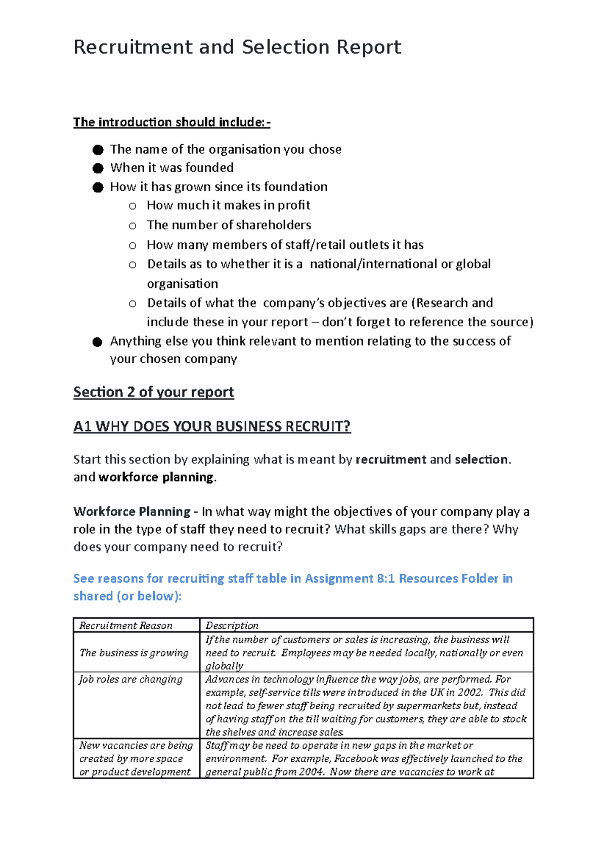 1. Help to write report 8.1 - The introduction should include:- The ...