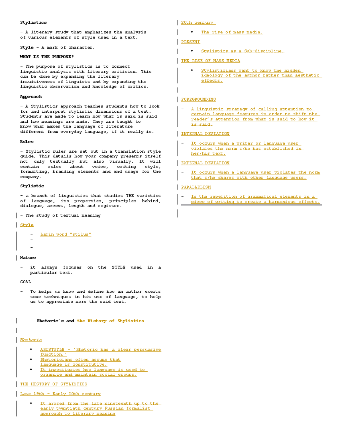 Stylistics - Stylistics A literary study that emphasizes the analysis ...