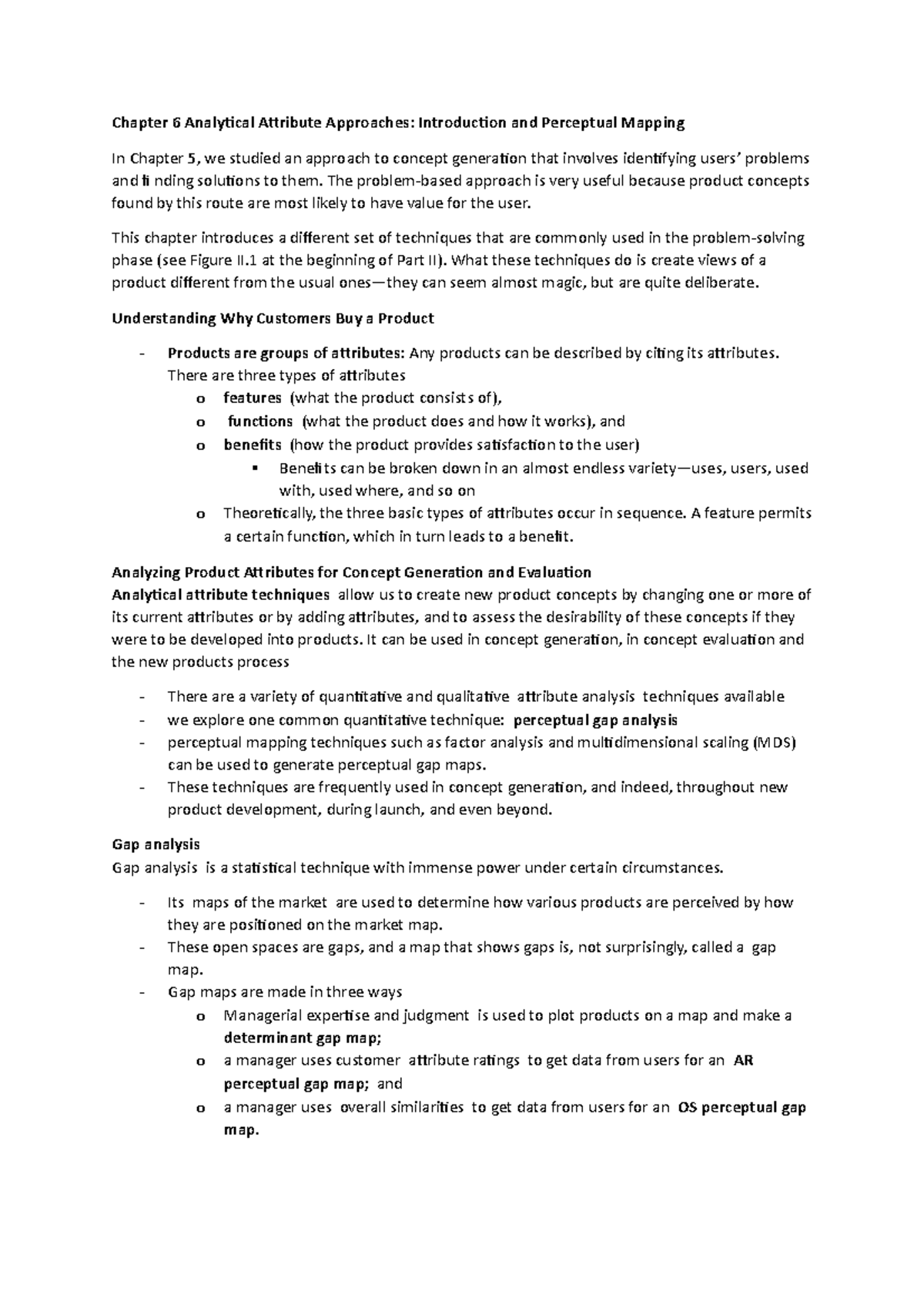 Chapter 6 Analytical Attribute Approaches: Introduction & Mapping ...
