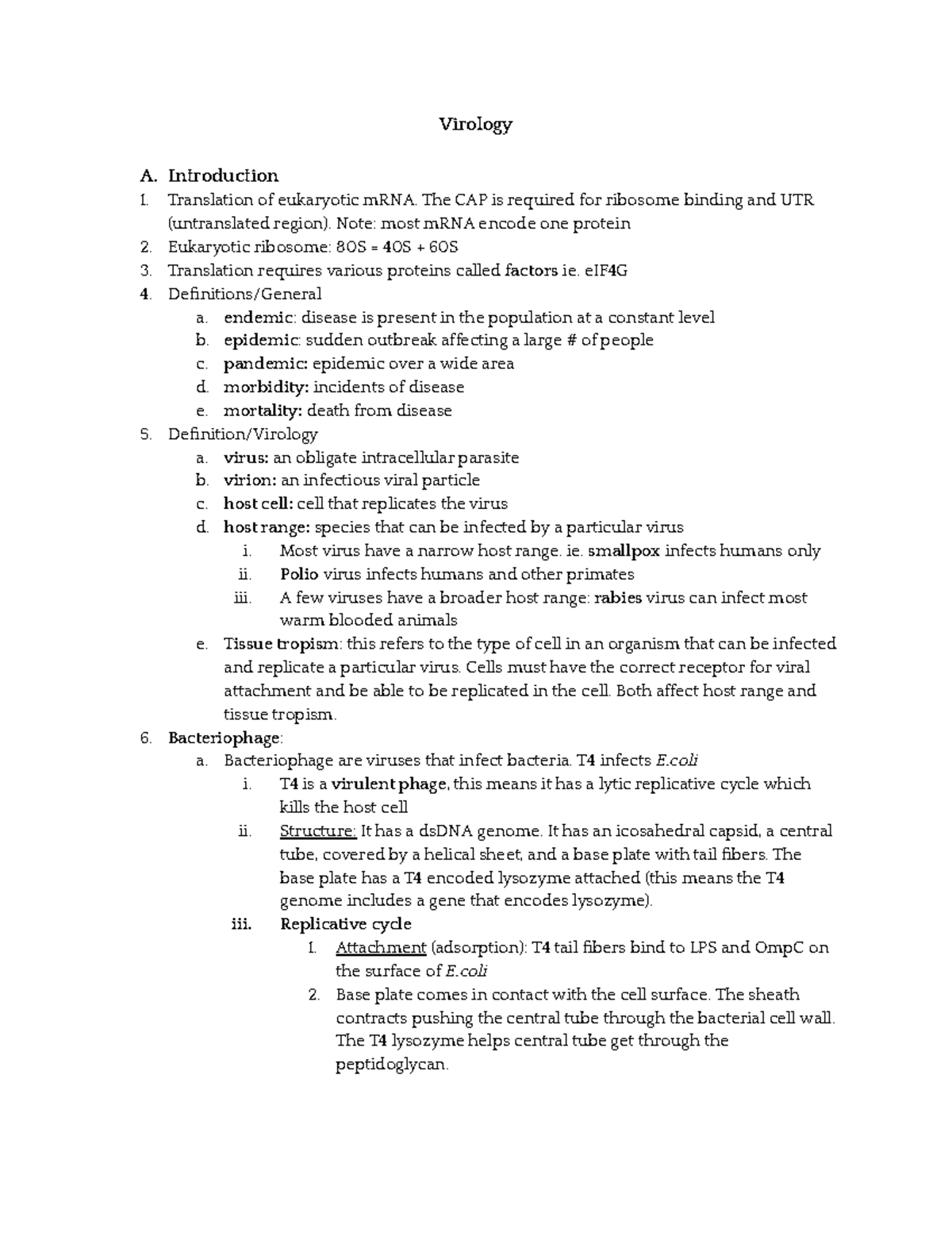 Virology Introduction: Eukaryotic mRNA Translation and Virus ...