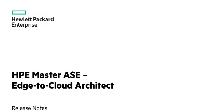 HPE Master ASE Architect Release Notes - Nov 2025 Updates - Studocu