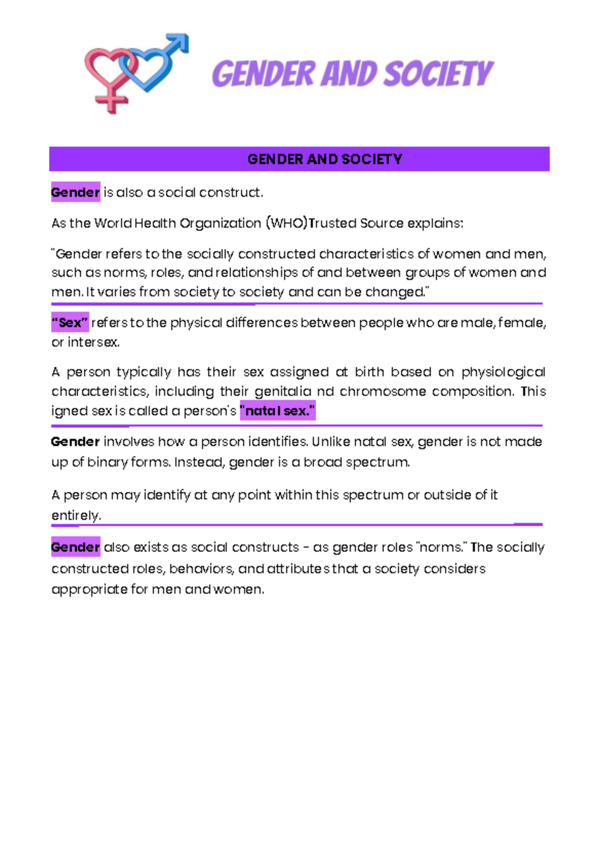 GENDER AND SOCIETY: Understanding Constructs and Roles in Gender ...
