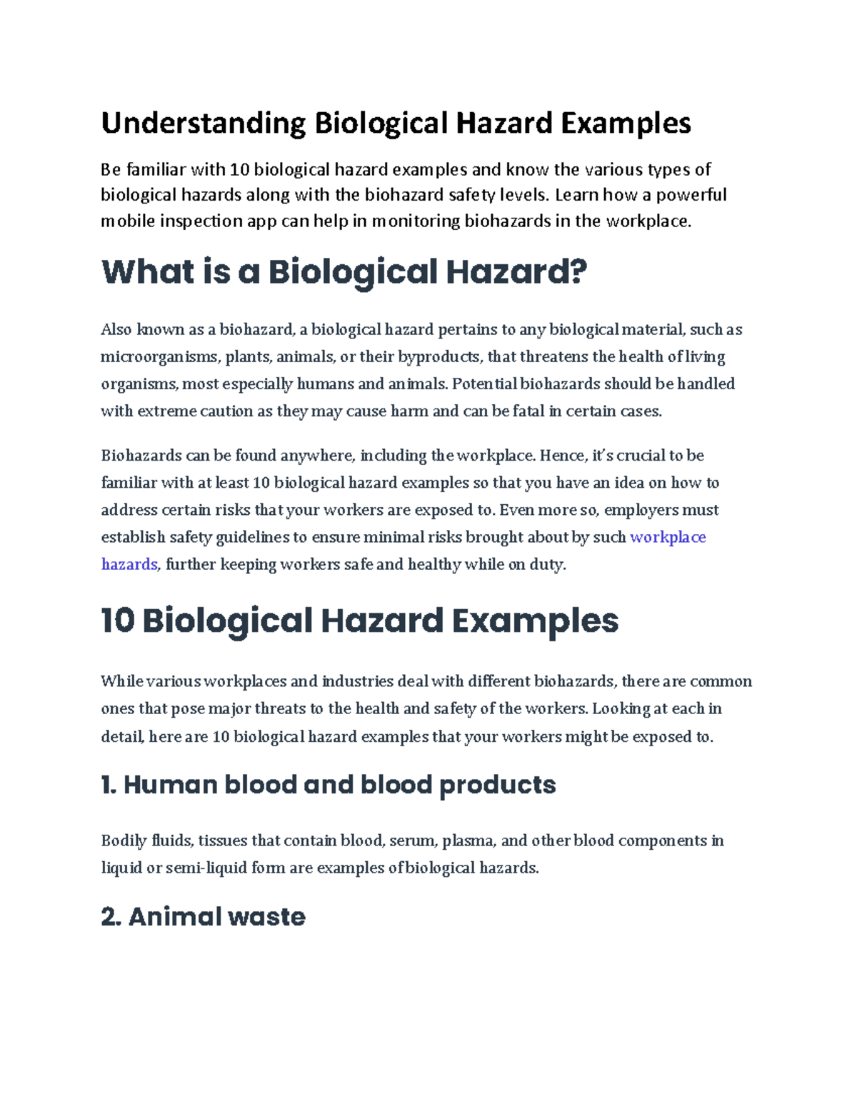 Understanding Biological Hazards: Key Examples & Safety Levels - Studocu