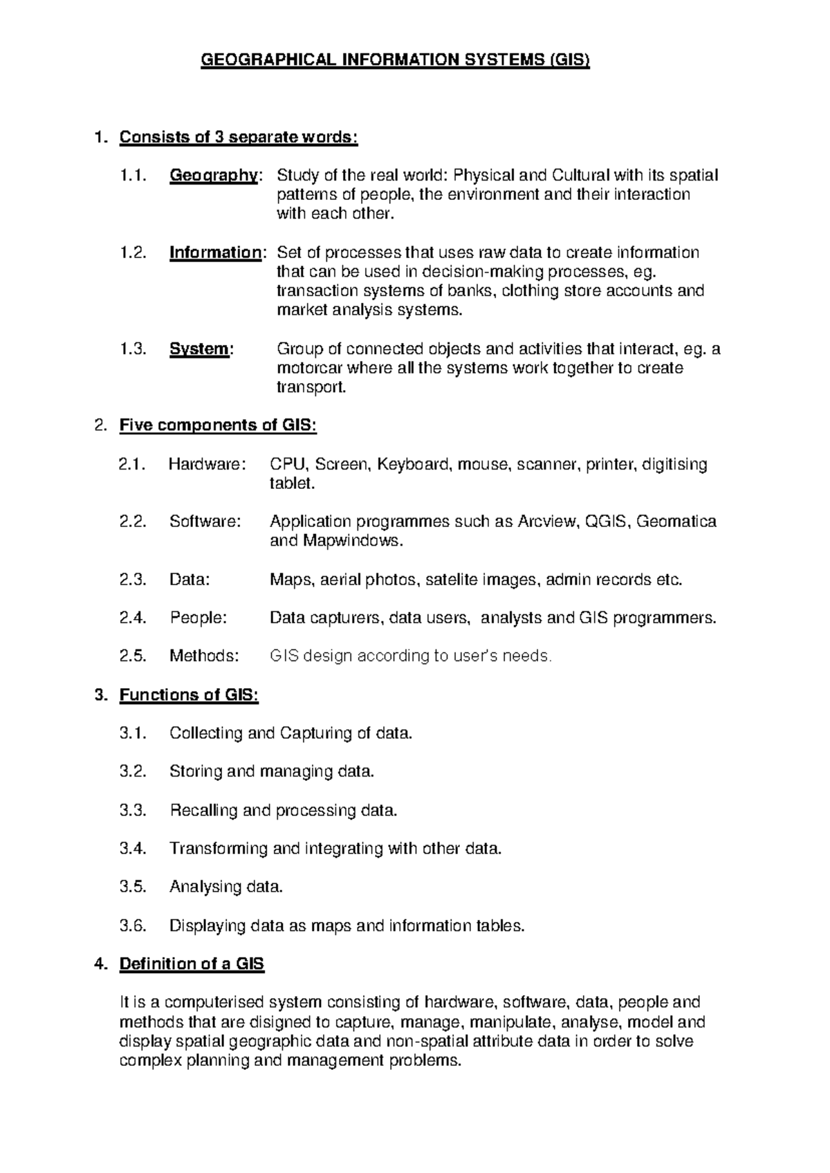 Grade 12 Geography: GIS Overview and Applications - 11 May Exam Notes ...