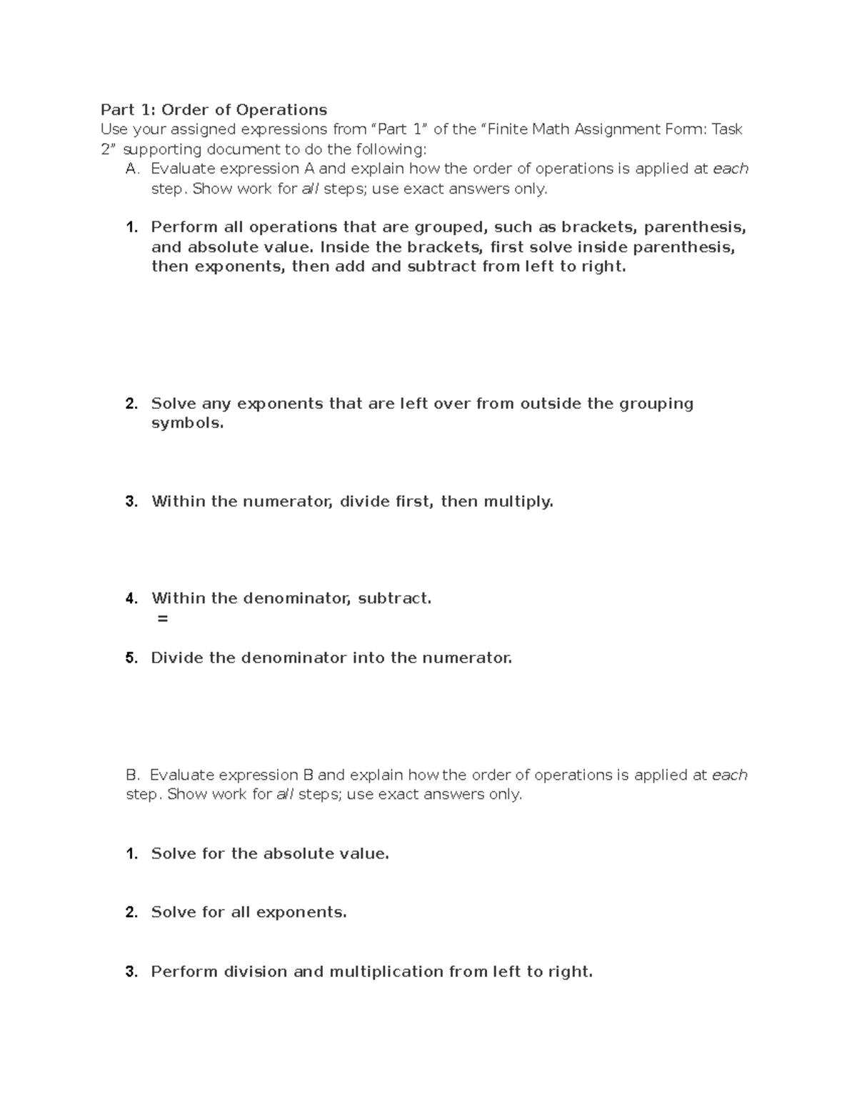 QTT2 Task 2 - Finite Math Operations & Proportions Explained - Studocu