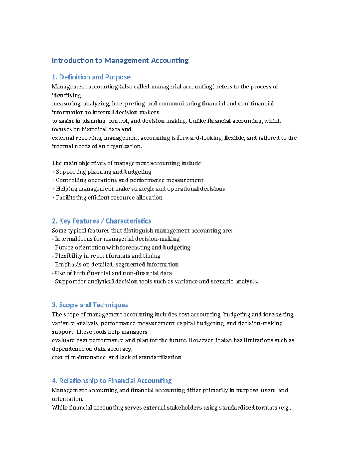 Introduction to Management Accounting: Key Concepts and Techniques ...