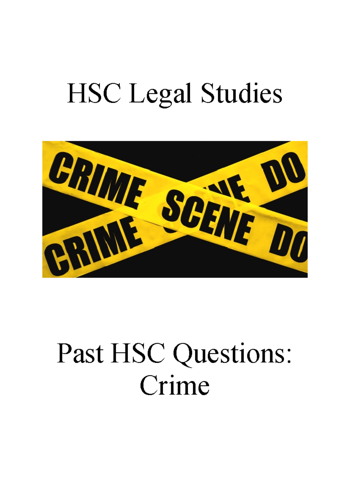 HSC Legal Studies: Crime Past Papers & Answers Booklet - Studocu