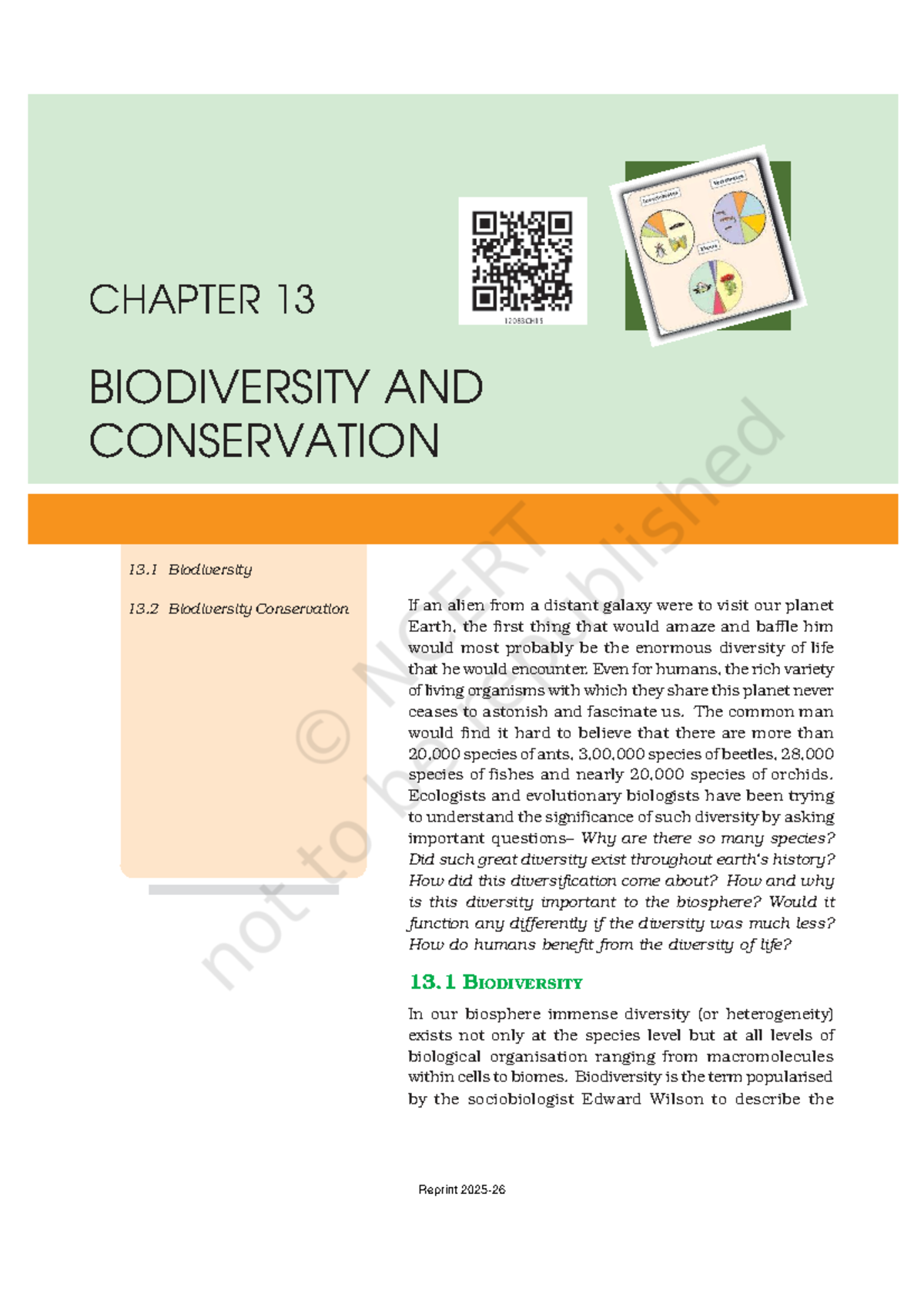 CHAPTER 13: BIODIVERSITY AND CONSERVATION - Key Concepts and Insights ...