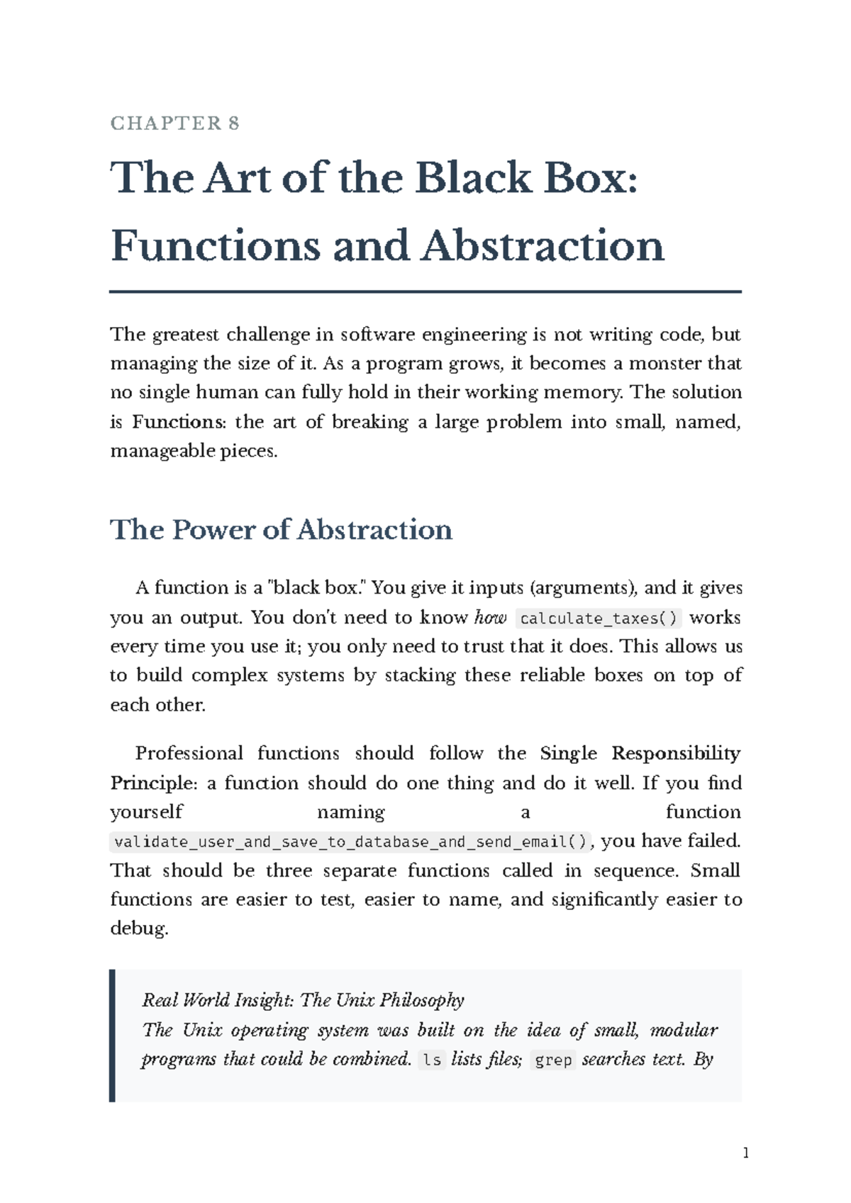 CHAPTER 8: Functions and Abstraction in Software Engineering - Studocu