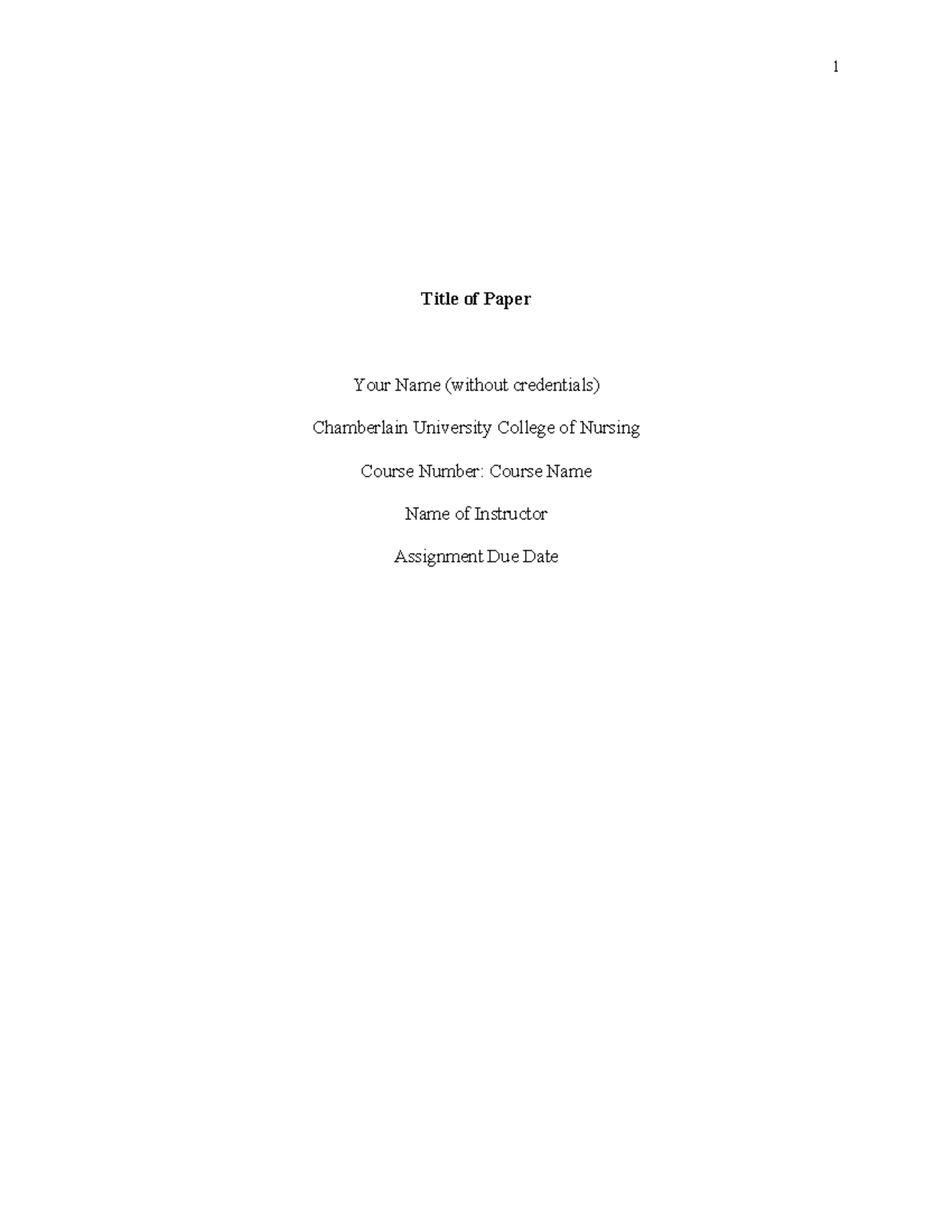 MSN 7th Ed. APA Paper Template for Nursing Assignments - Studocu