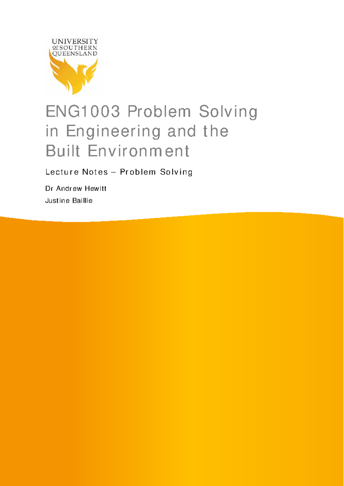 ENG1003 Study Material S1 2017 - Un iv er sit y of Sout h er n Qu een ...