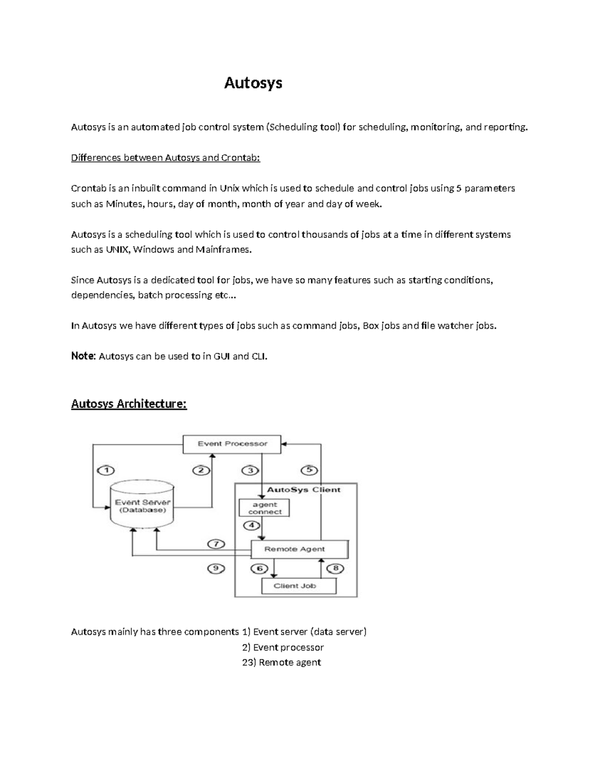 Autosys Job Control System Overview and Features - Studocu