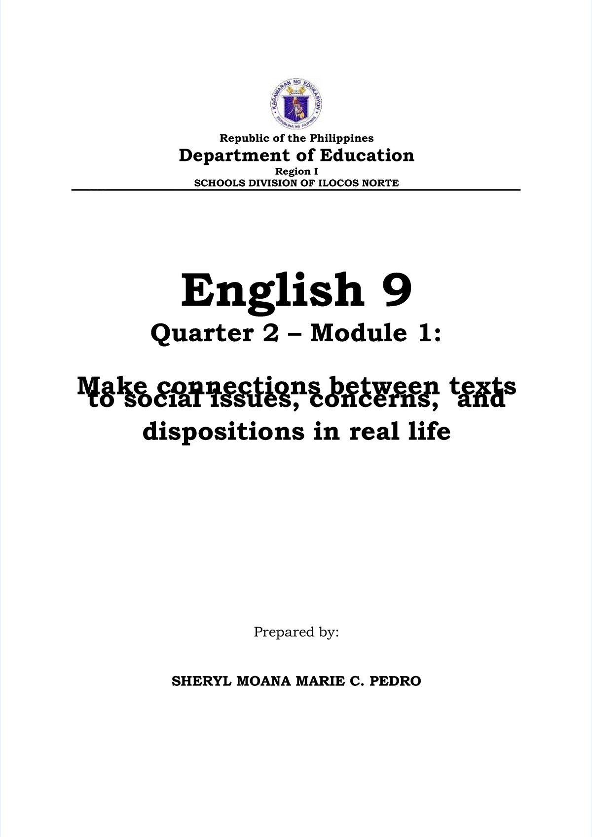 Pdf-english-9-quarter-2-melc-1-making-connections-between-texts-to ...