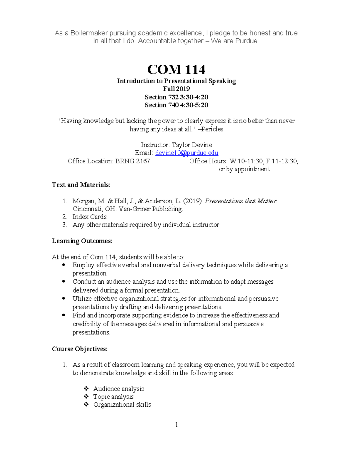 Syllabus Fall 2019 - in all that I do. Accountable together – We are ...