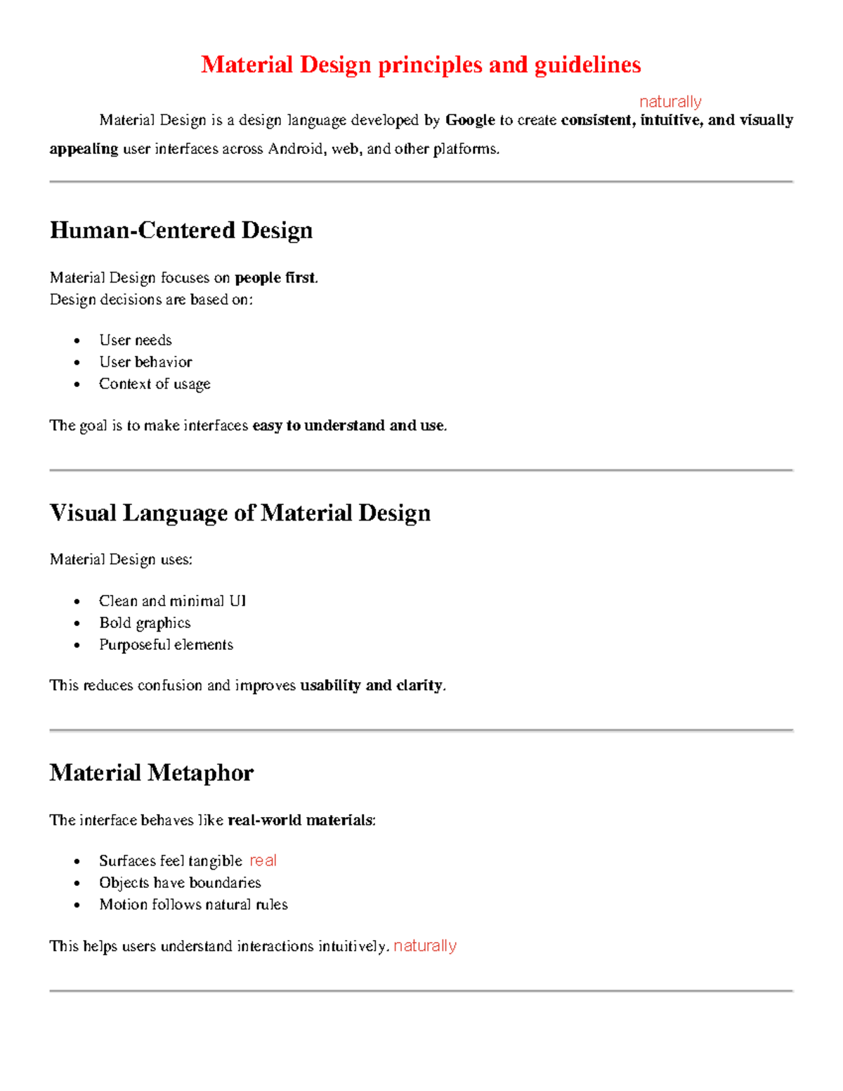 4. Material Design Principles: Guidelines for UI Consistency and ...