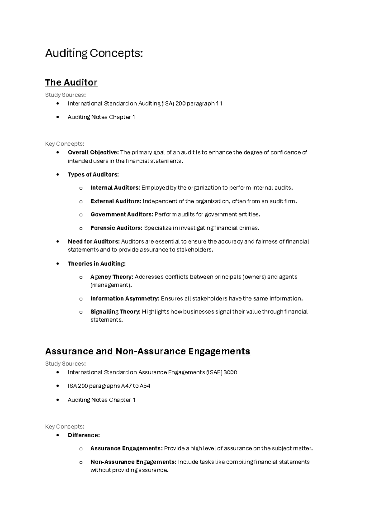 Auditing Concepts Overview (ACCT 101): Types, Engagements & Postulates ...
