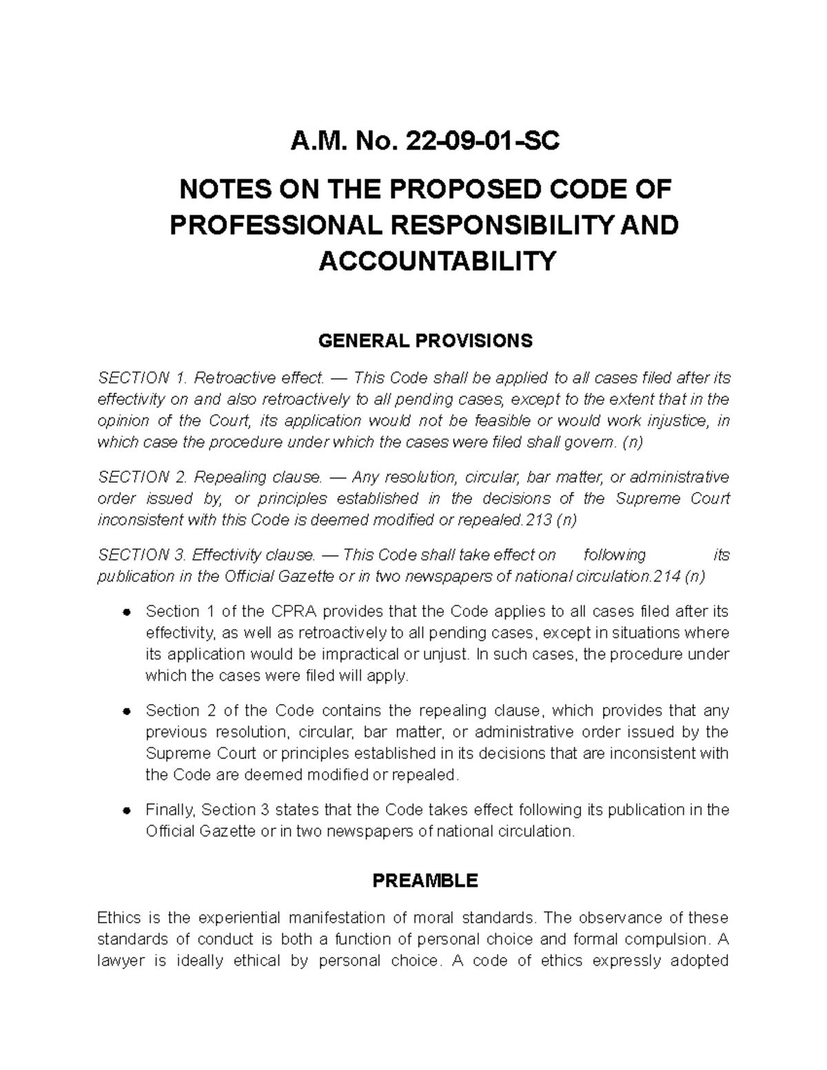 CPRA 2023: Comprehensive Notes on Professional Responsibility Code ...
