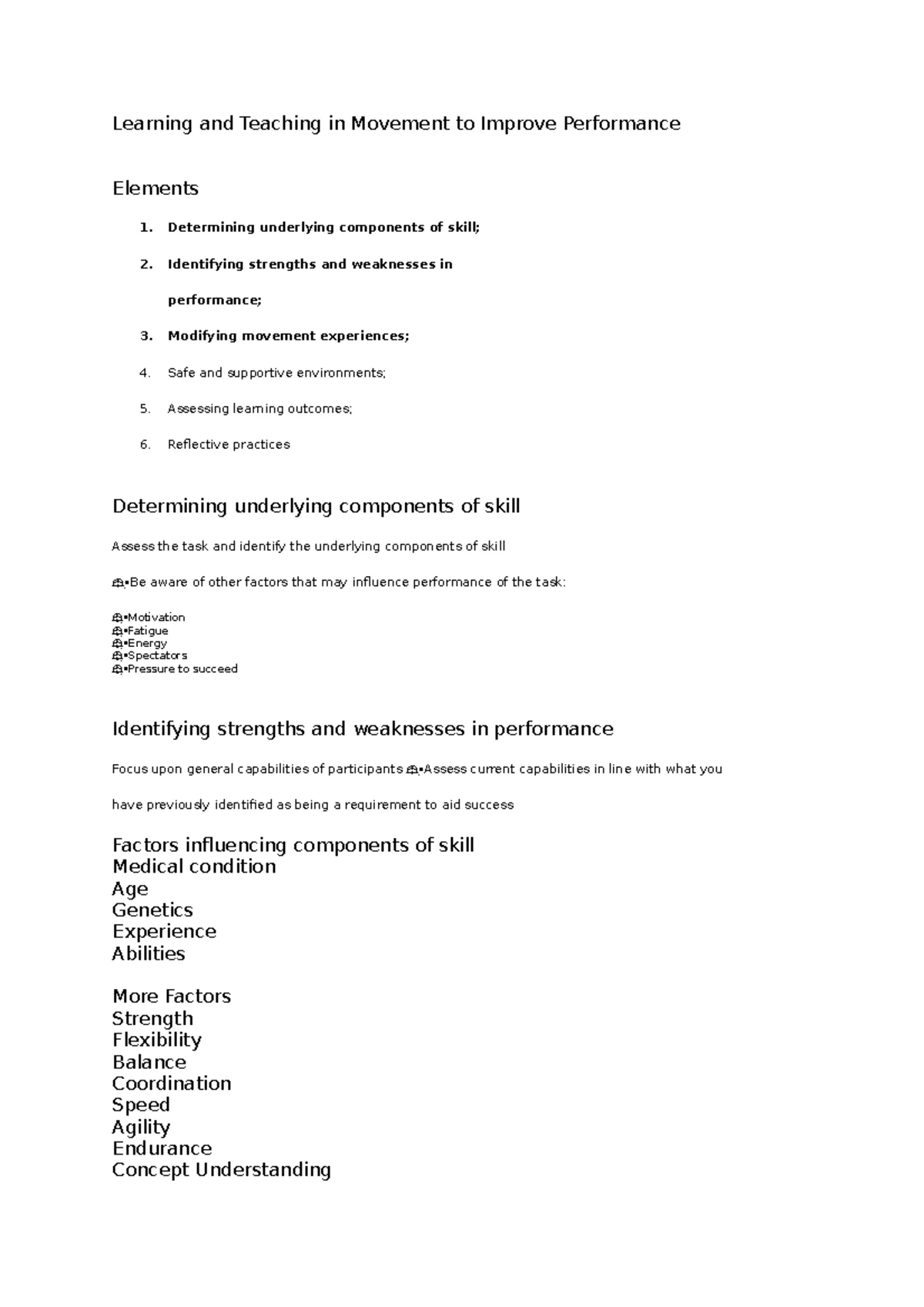Categories of Movement - Locomotive vs non-locomotive skills - Key ...