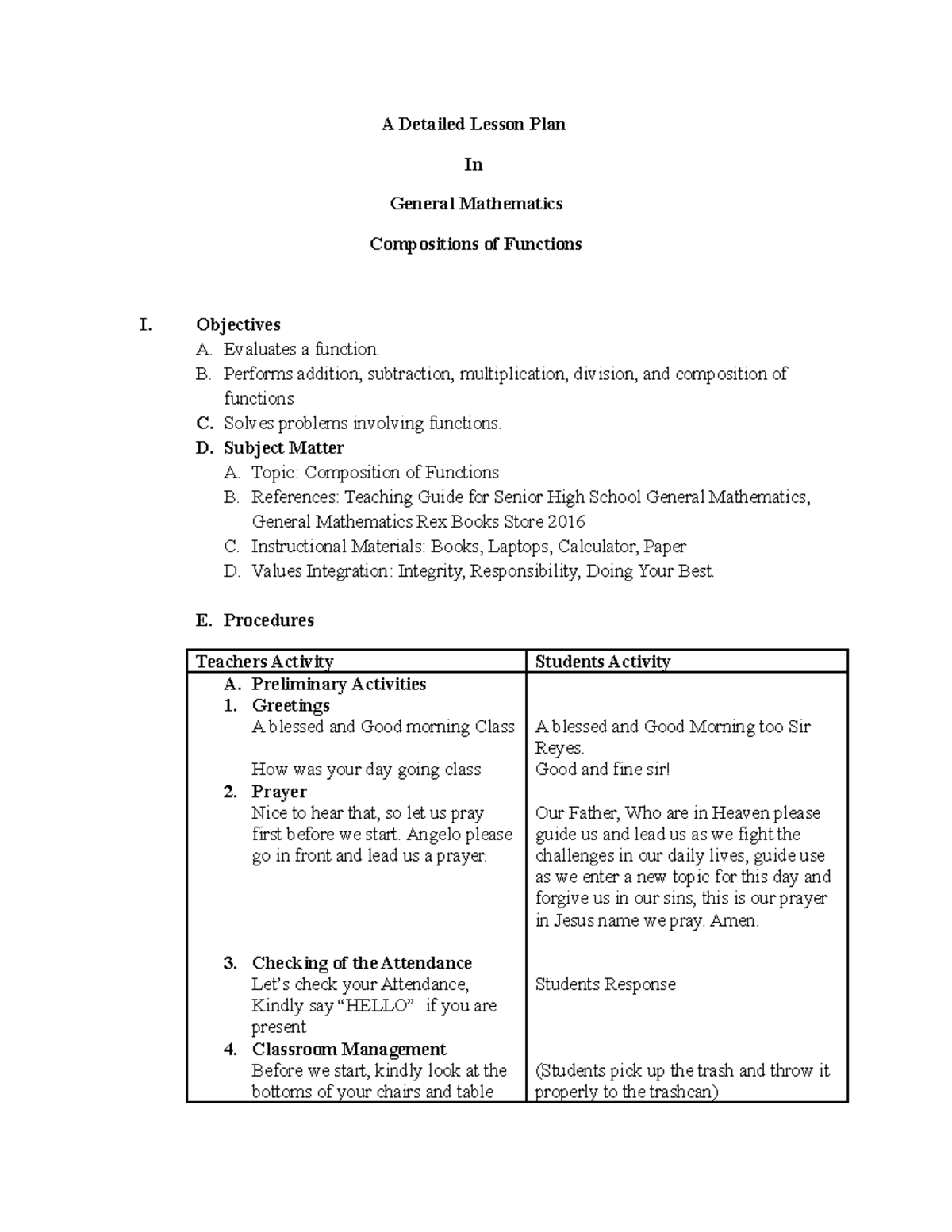 A Detailed Lesson Plan SHS - A Detailed Lesson Plan In General ...
