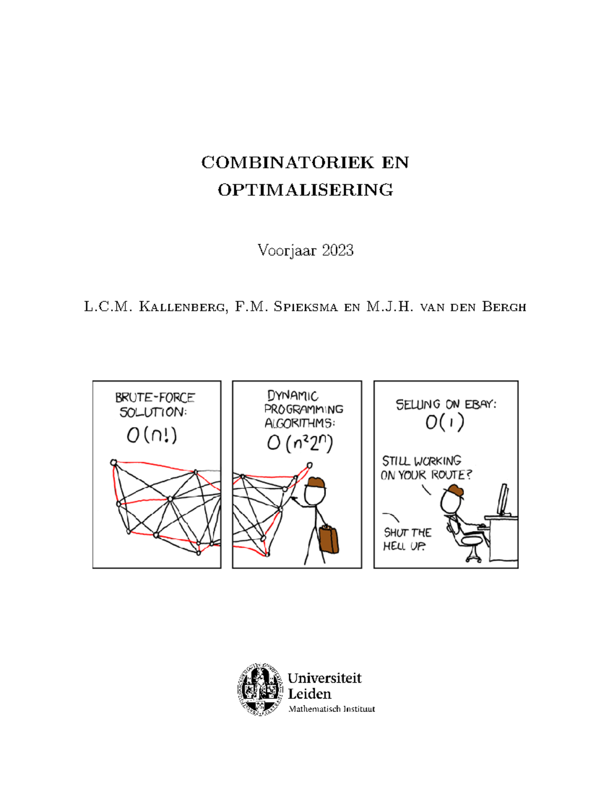 Combinatoriek en Optimalisering (MATH123) - Dictaat Voorjaar 2023 ...