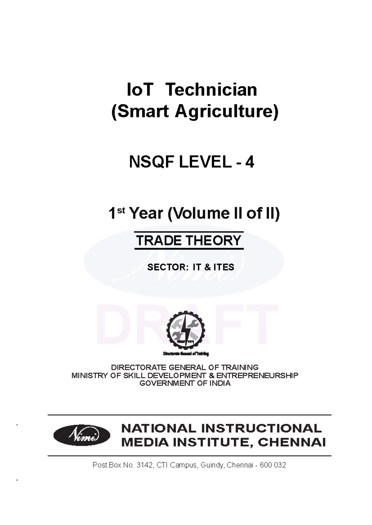 IoT Technician (Smart Agriculture) NSQF Level 4 - Trade Theory Notes ...