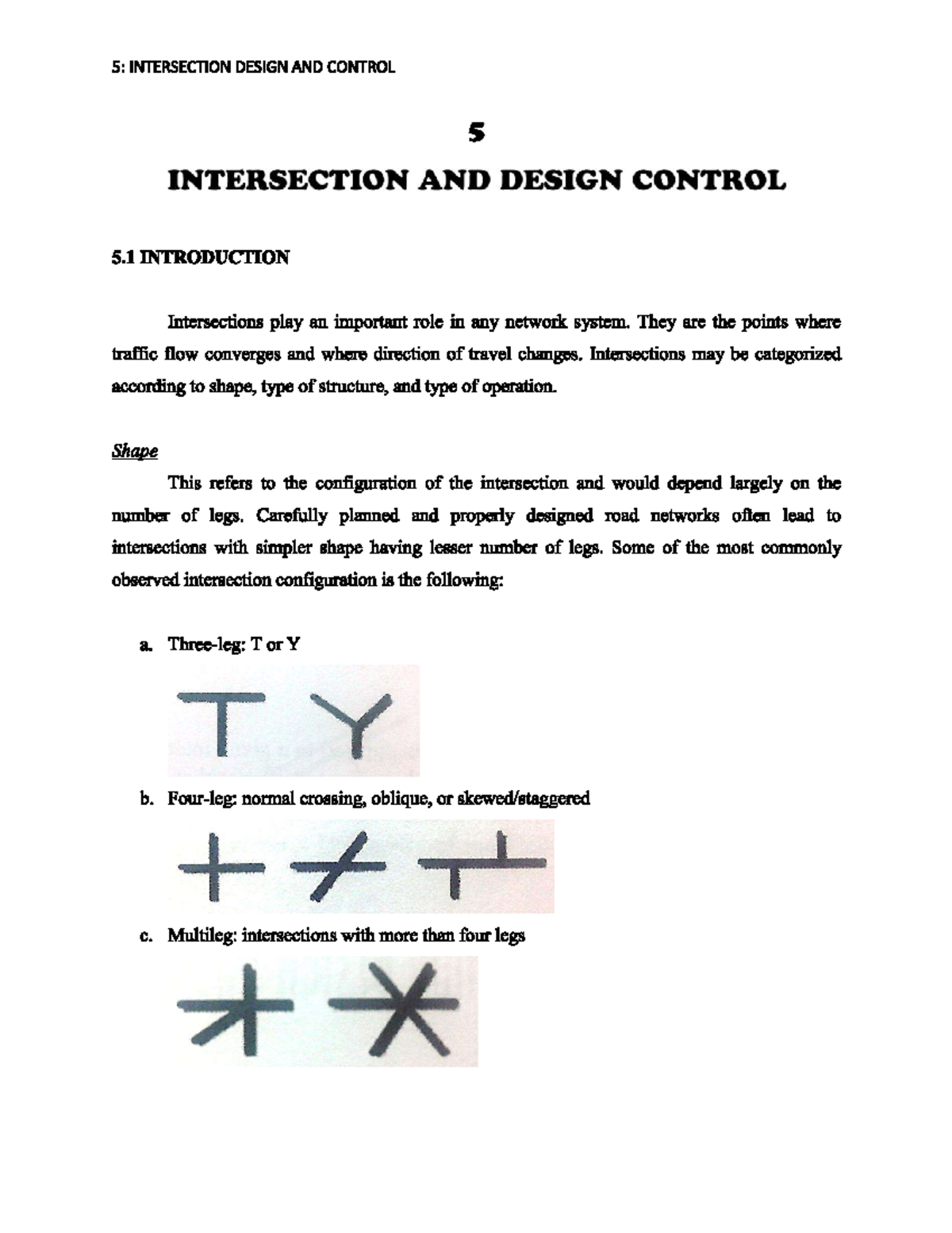 Intersection - HRE - BS Civil Engineering - Studocu