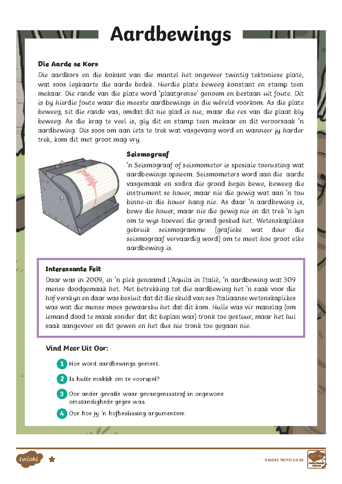 Aardbewings - Opdrag oor L'Aquila se Aardbewing in 2009 - Studocu