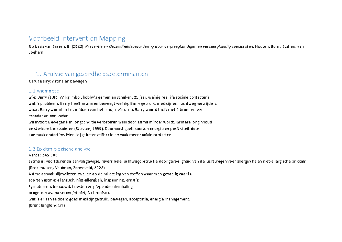 GVO 2022: Voorbeeld van Interventie Mapping en ASE Model in ...