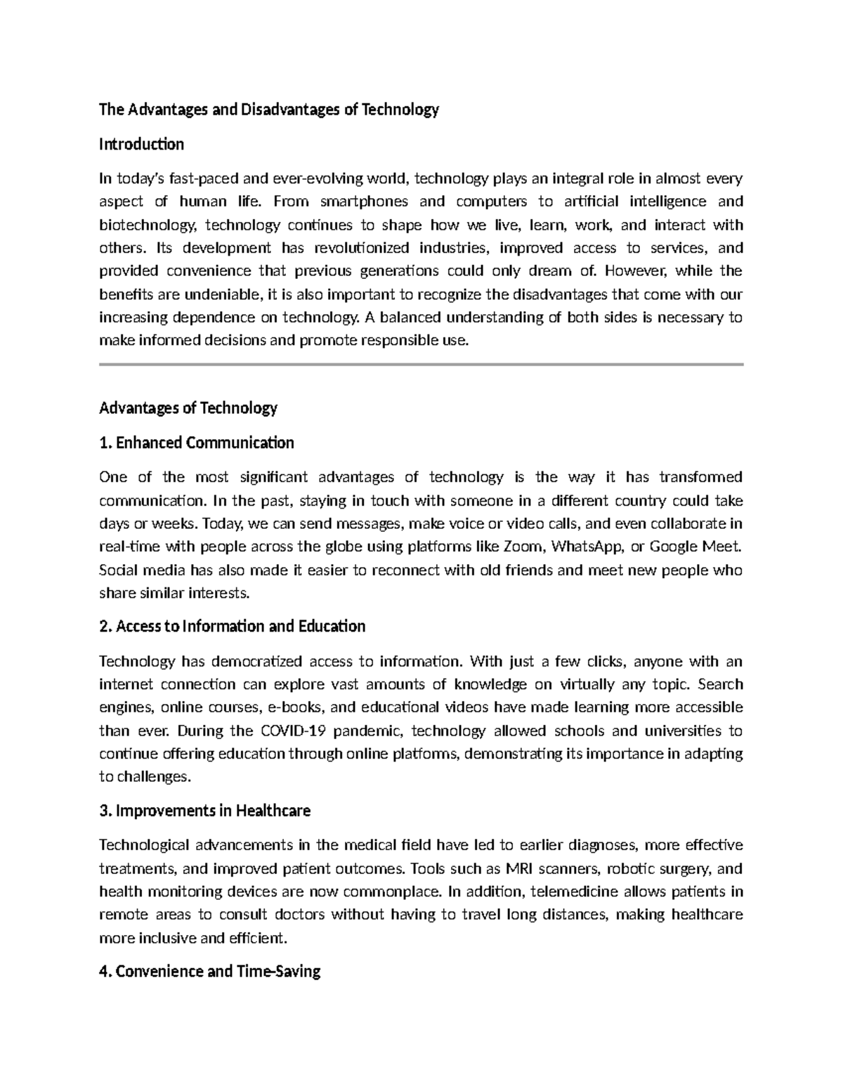 The Pros and Cons of Technology's Impact on Society: A Study - Studocu