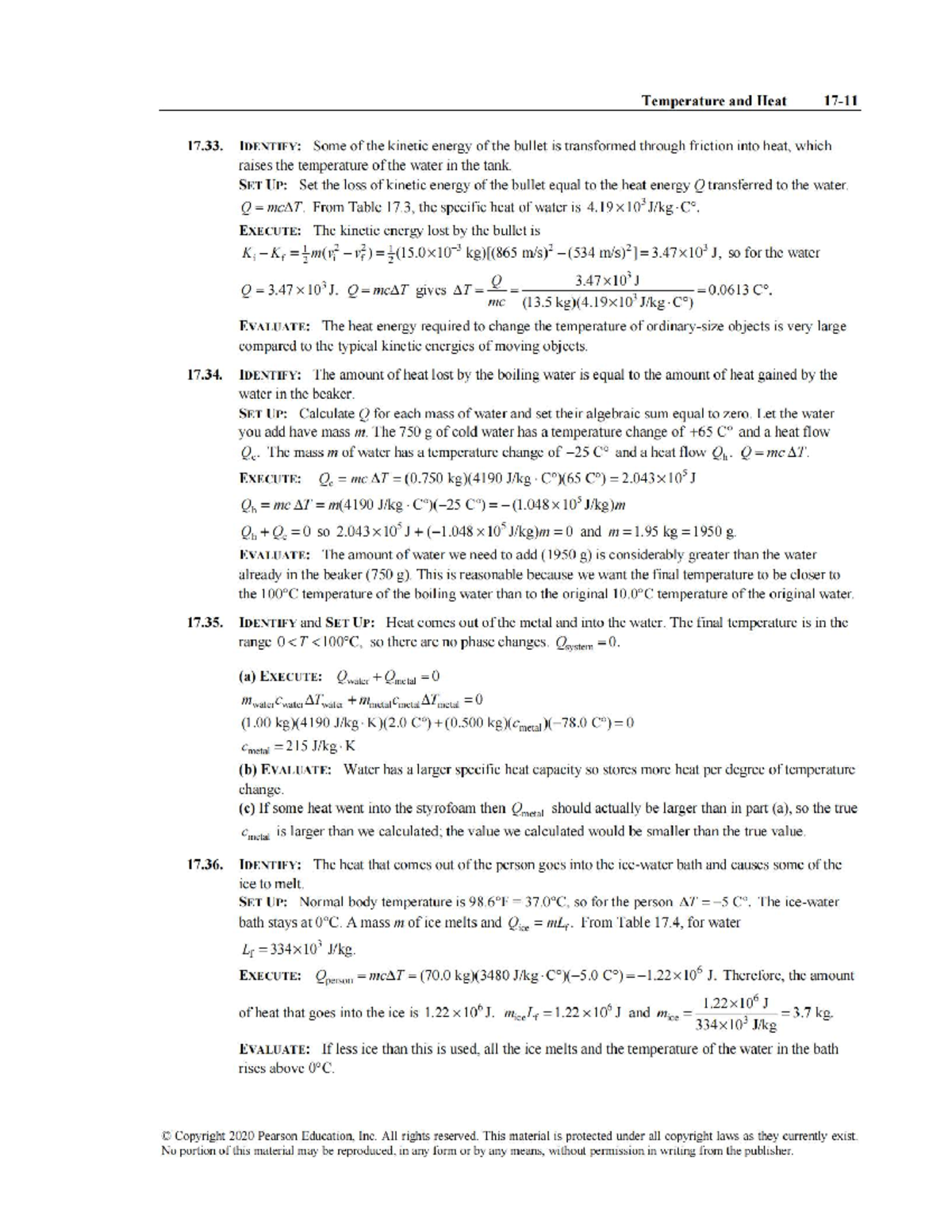 Heat Transfer and Temperature Changes in Physics 17.33-17.36 - Studocu