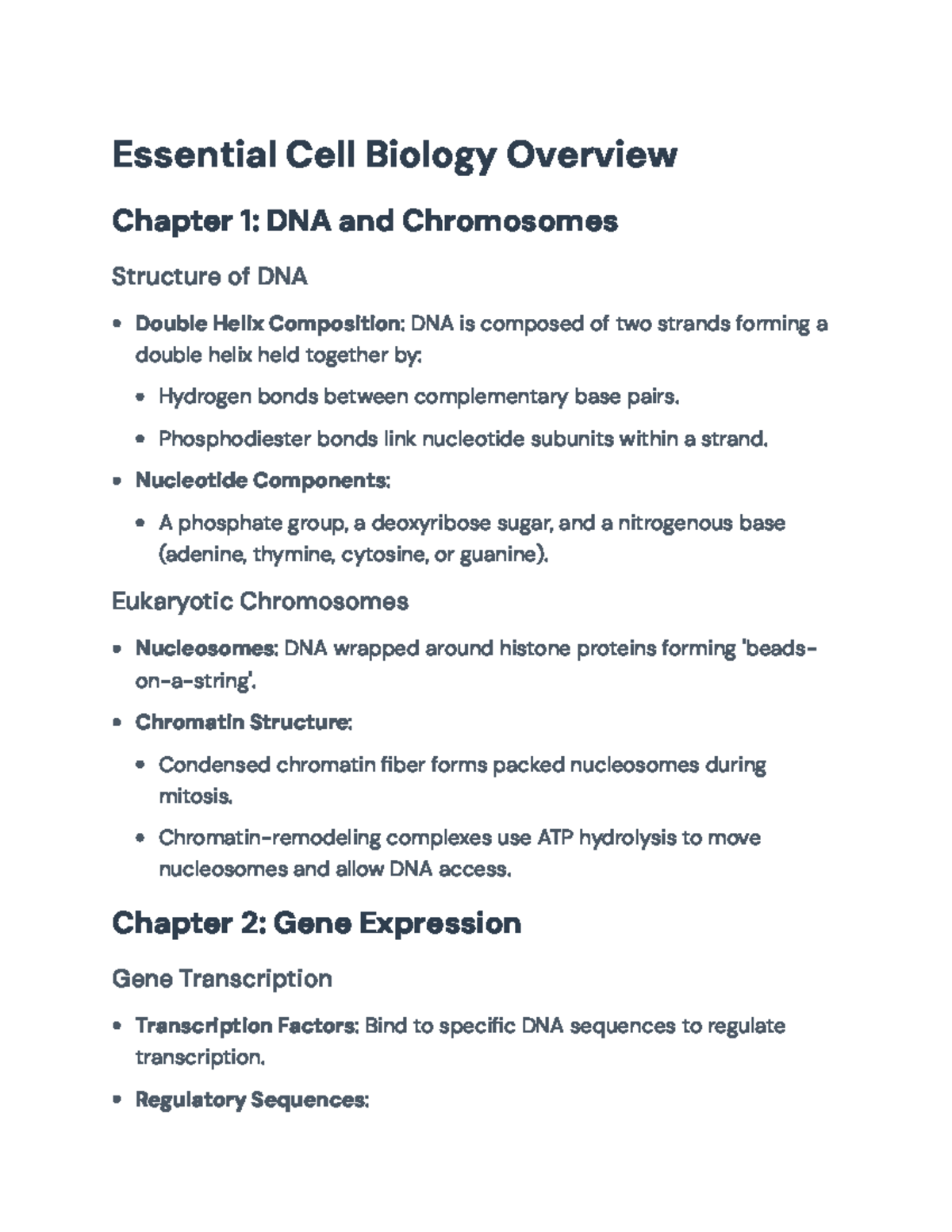 Essential Cell Biology: DNA, Membranes, and Differentiation Overview ...