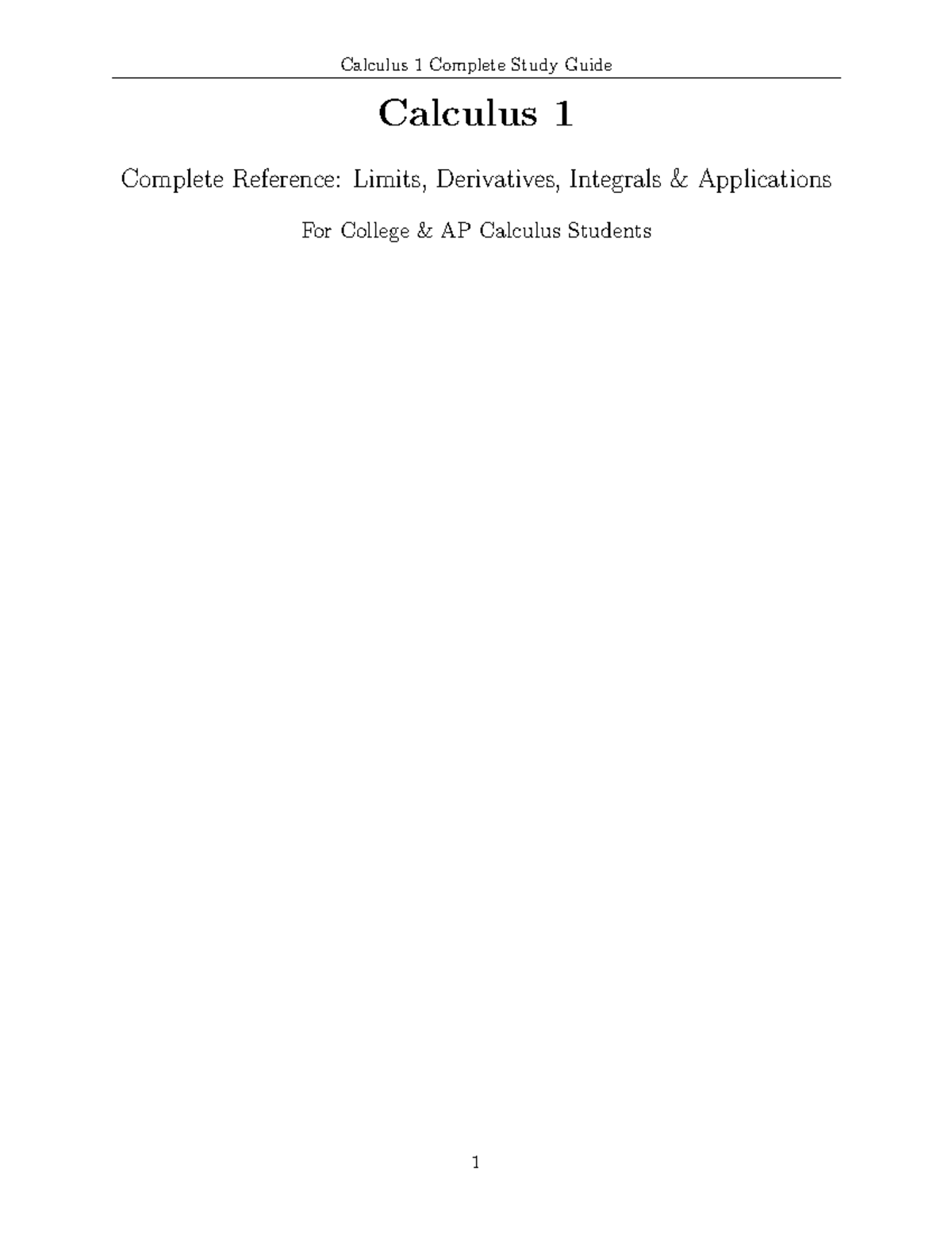 AP Calculus BC Complete Study Guide: Limits, Derivatives, and Integrals ...