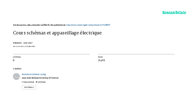 Cours de Schémas et Appareillage Électrique - L3 ELT ES 541 - Studocu