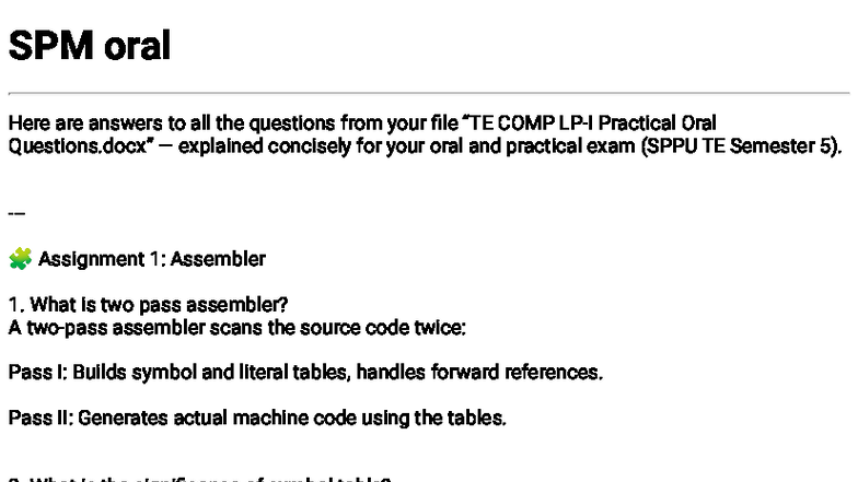 SPM Practical Oral Exam Guide (COMP 20251112) - Studocu