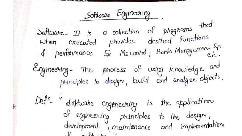Sample Notes for SE - Software Engineering (RGPV) - Studocu